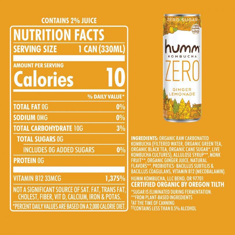 Kombucha Nutritional Label Analysis - Kombucha Kamp