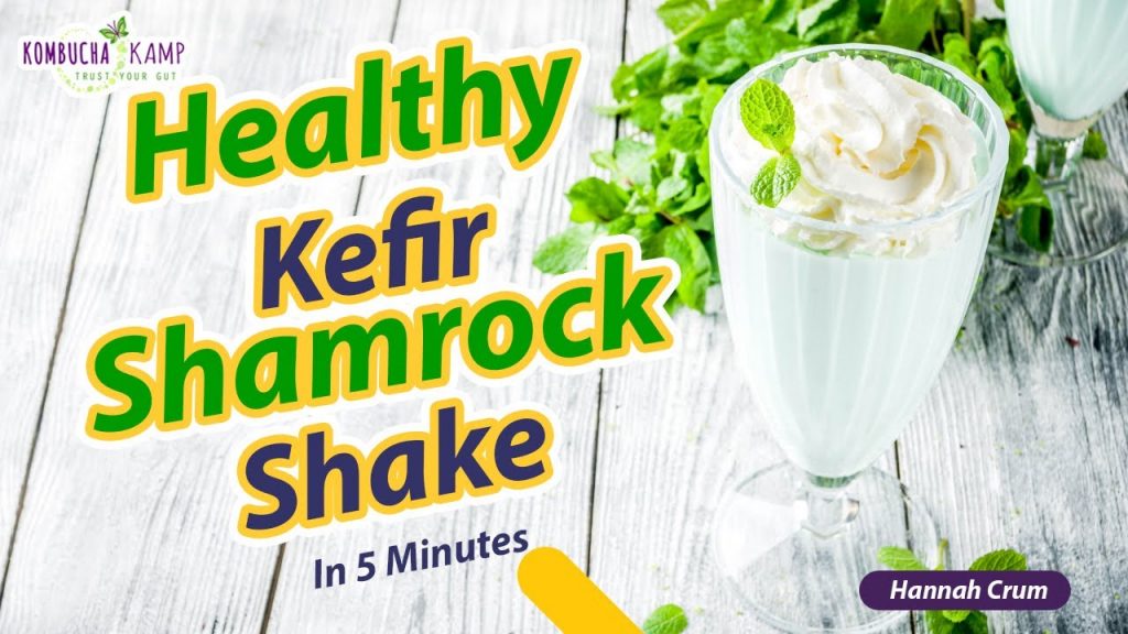 Mint Kefir Shake for St. Patty's with Peppermint and Honey