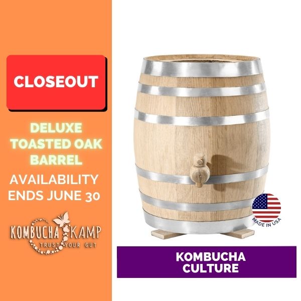 Buy Deluxe Kombucha Tea Brewer Package Oak Barrel Vessel